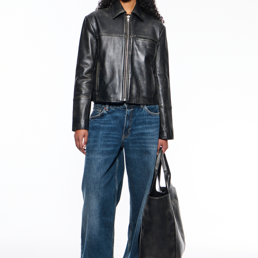 STAND STUDIO | Jenny Jacket - Goat Suede - Worn Black - Womens - STAND ...