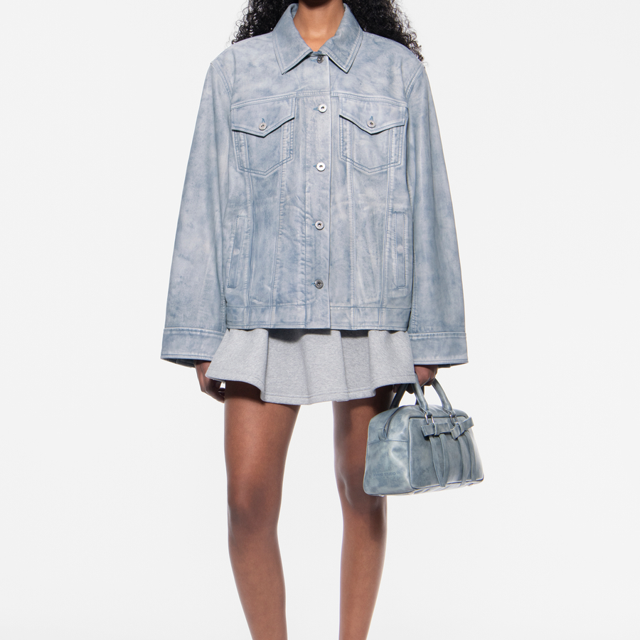 STAND STUDIO | Disa Jacket - Lamb Nappa Leather - Denim Blue - Womens ...